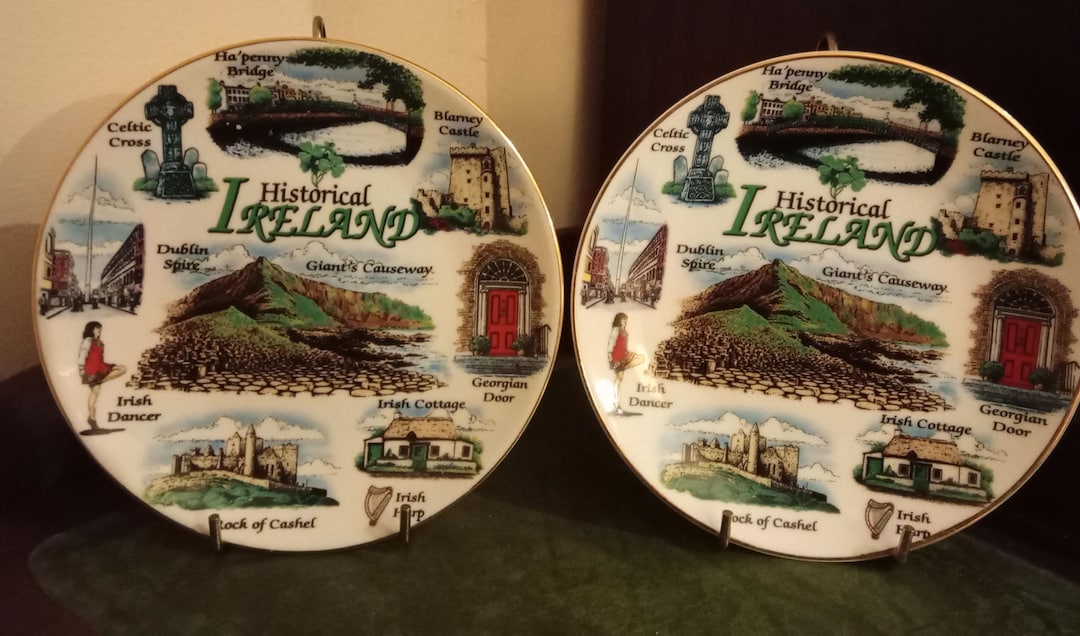 Historical Ireland Plate Set, Elgate Collectible Decor - Etsy