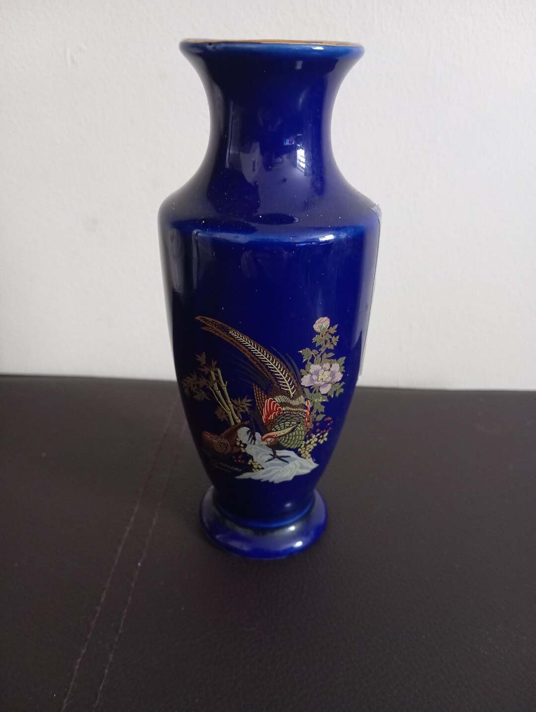 Vintage Nanco Cobalt Blue Vase Japanese Pheasant Birds Rare Elegant - Etsy