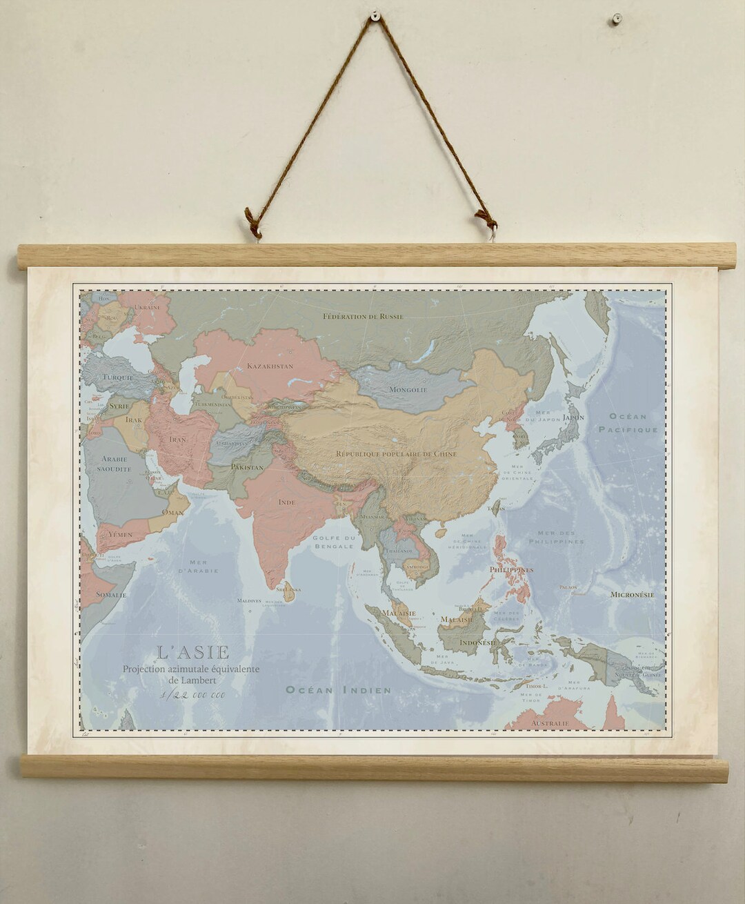 Vintage Asia Map Elegant Map Poster - Etsy UK