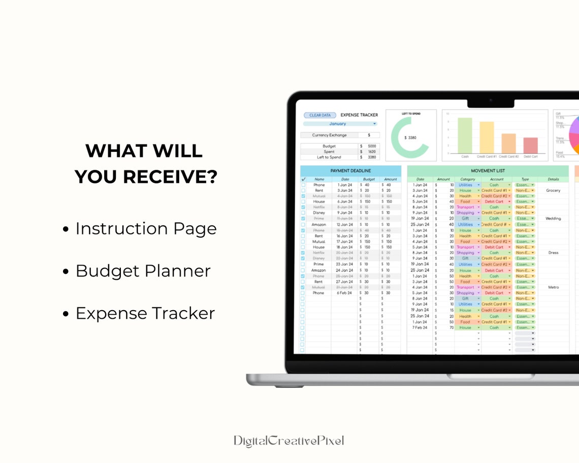 Monthly Budget for Google Sheets, Invoice Planner, Expense Tracker ...