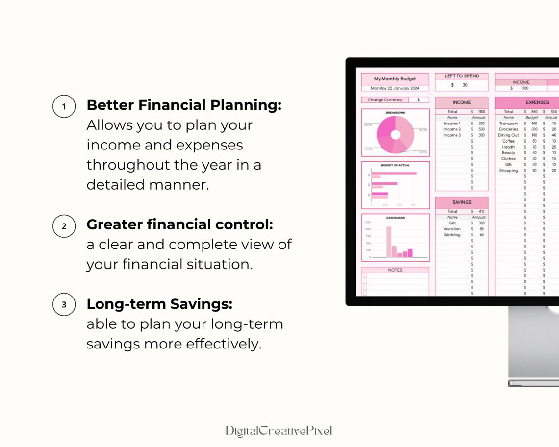 Monthly Budget for Google Sheets, Invoice Planner, Expense Tracker ...