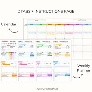 Daily and Weekly Planner, Google Sheets Template, Clear Button, to Do ...
