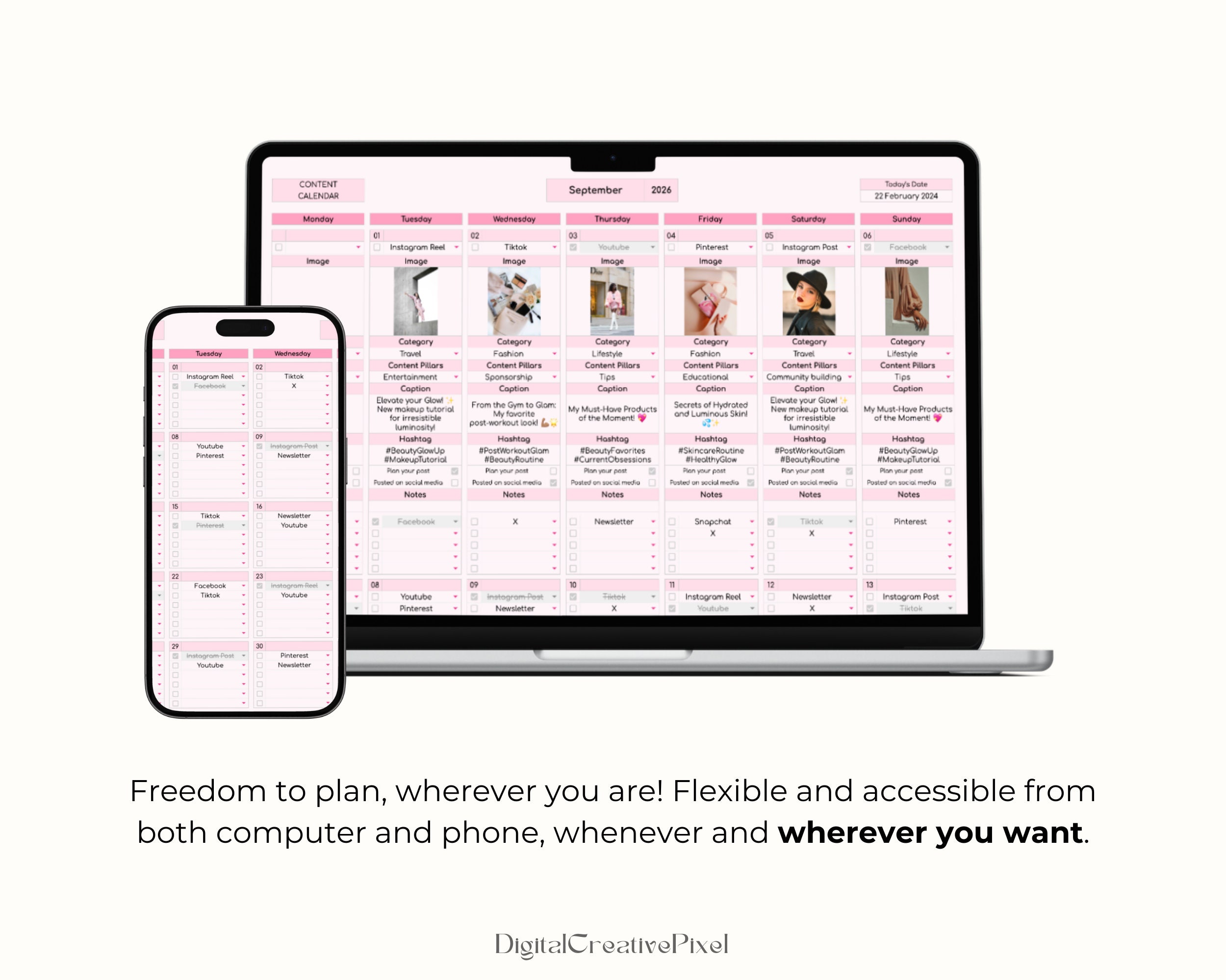 Social Media Content Calendar, Yearly Content Planning, Batch Content ...