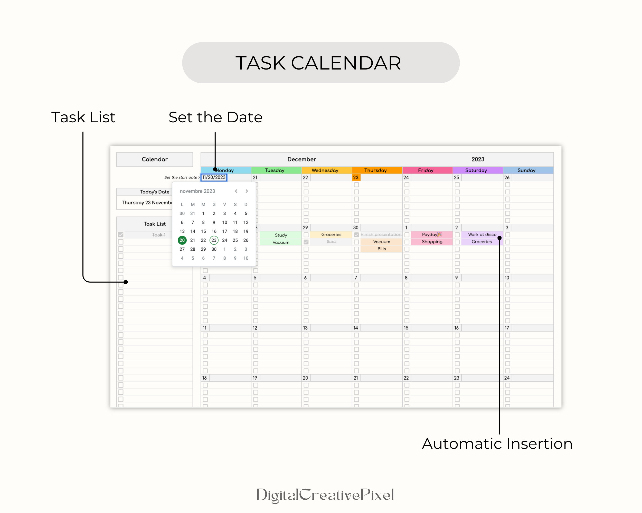 Weekly Planner for Google Sheets, Habit Tracker, Chore Chart, Digital ...