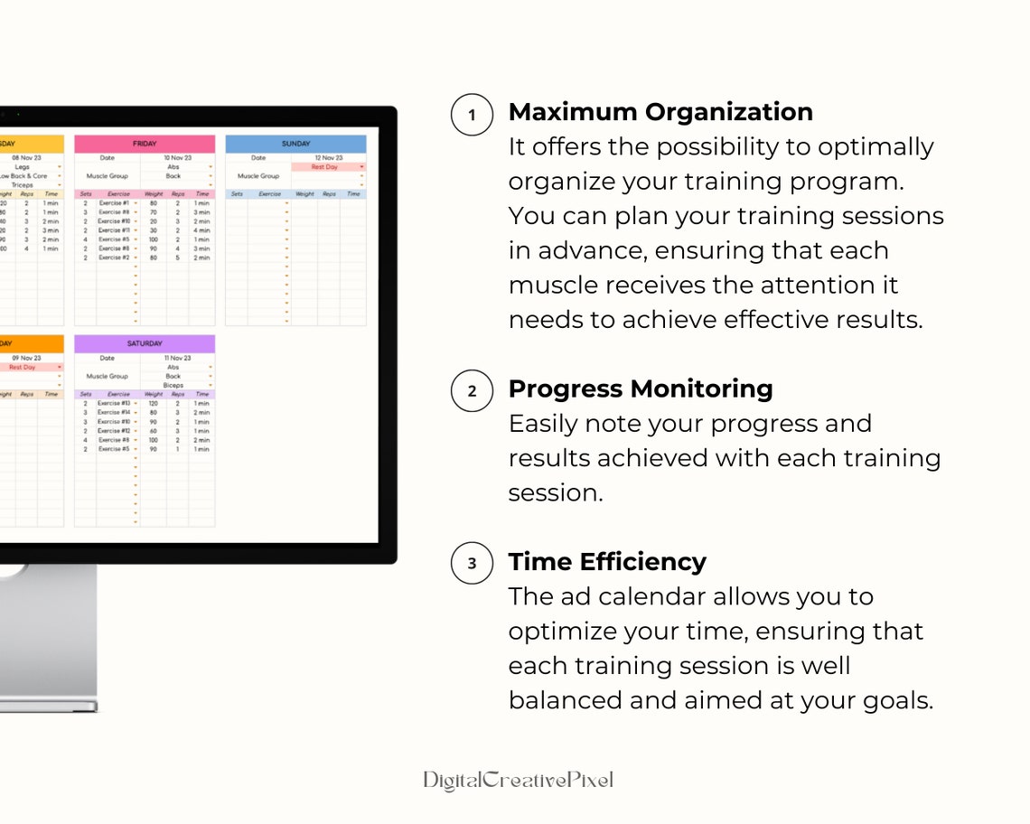 Workout Planner for Google Sheets, Fitness Spreadsheets, Weight Loss ...