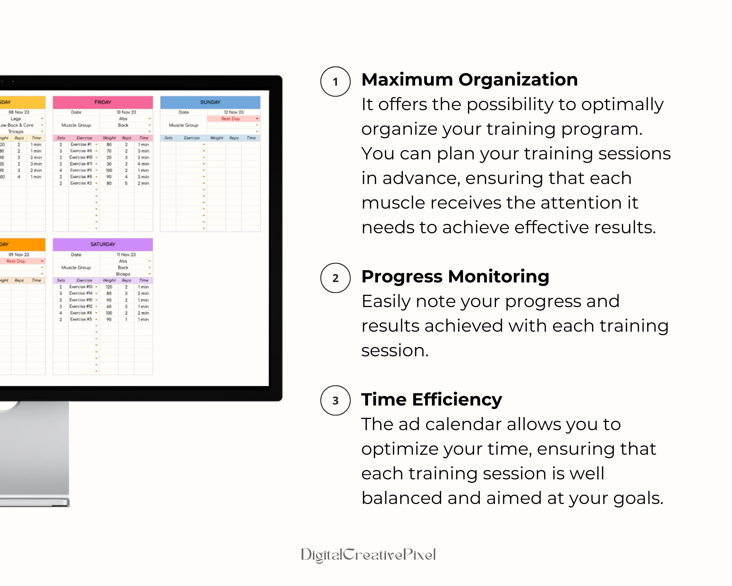 Workout Planner for Google Sheets, Fitness Spreadsheets, Weight Loss ...