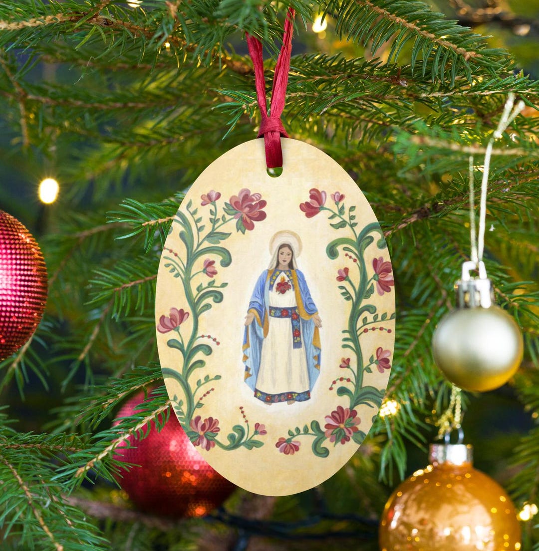 Immaculate Heart of Mary Christmas Ornament - Etsy