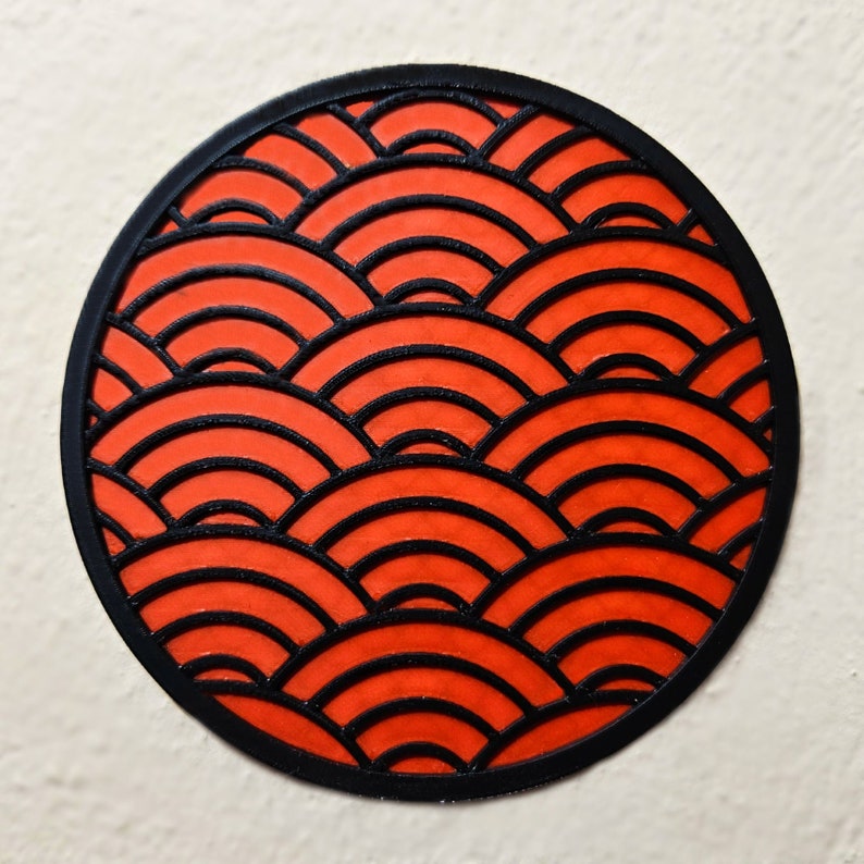 Seigaiha Japanese Wave Pattern Wall Art - Etsy