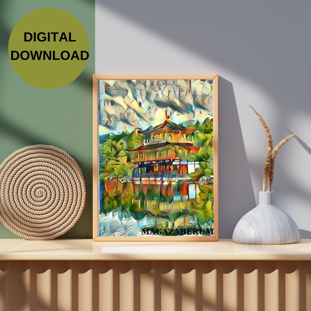 Kinkakuji Temple Photo Print Japanese Art Poster for Home Decoration ...