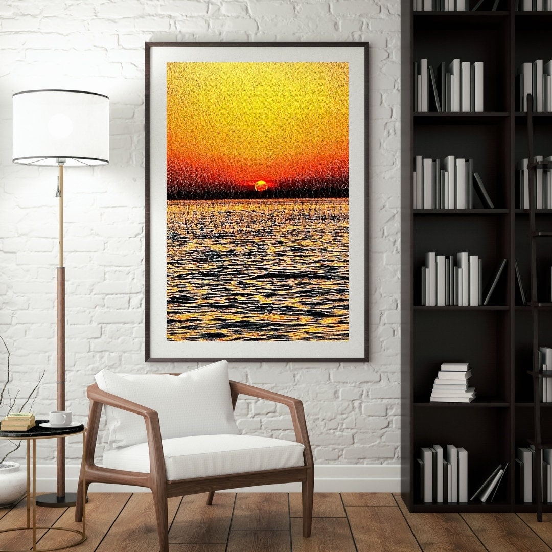 Sunset Scenery,original Sunset,sunset Painting,printable Sunset Scenery ...