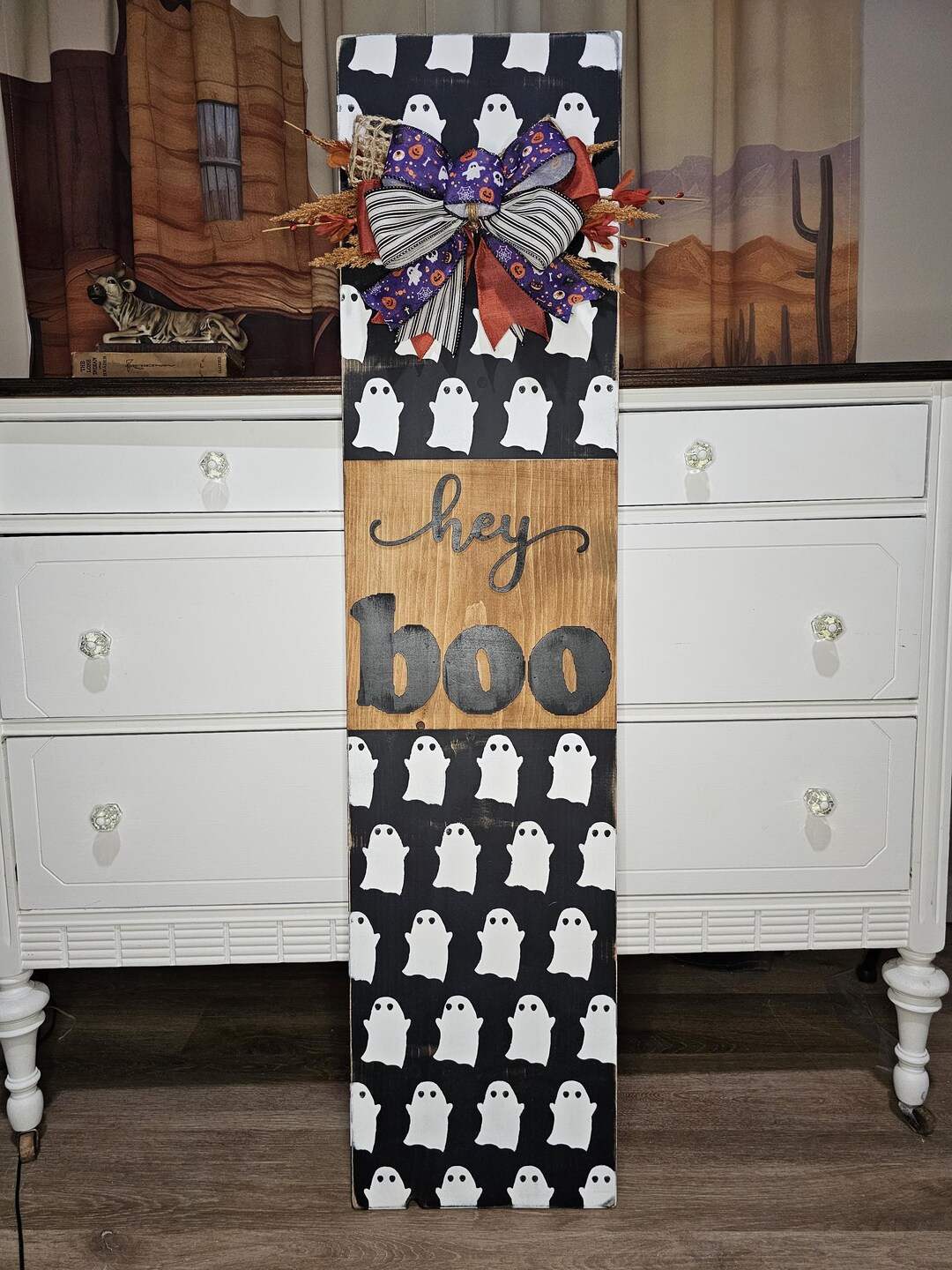 Hey Boo Ghost Porch Leaner Sign - Etsy