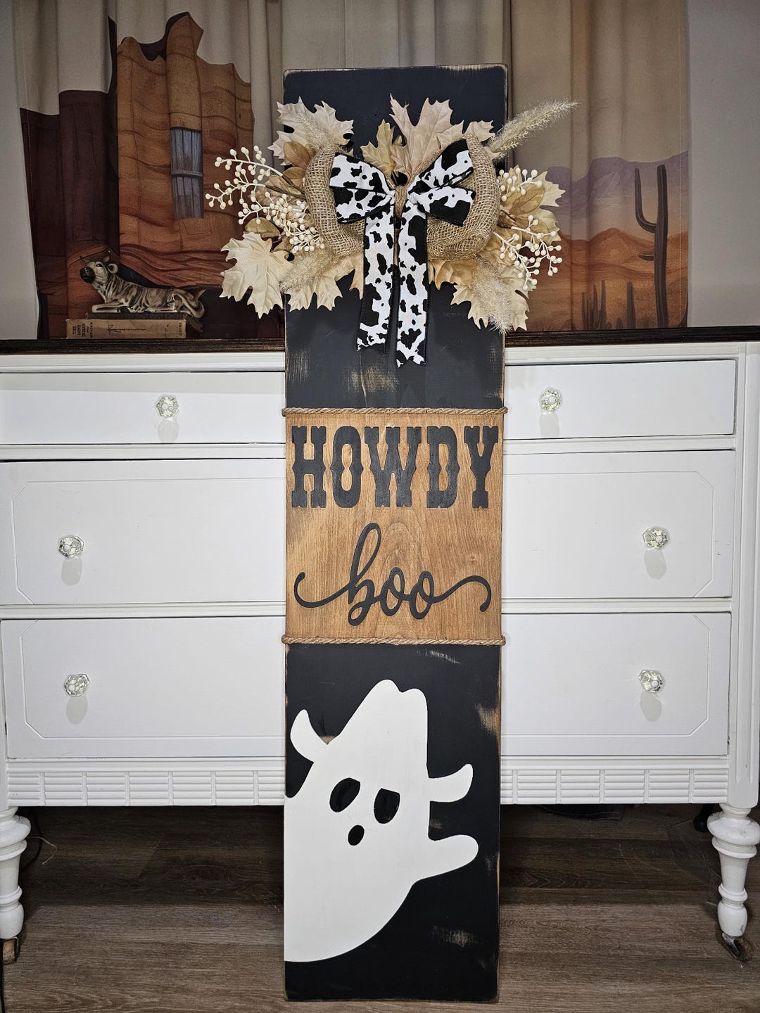 Porch Leaner Howdy Boo Cowboy Ghost - Etsy