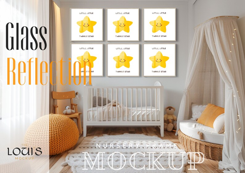 6 Square Editable Baby Room Frame Mockup, 1x1 Frame Ratio, PSD Smart ...