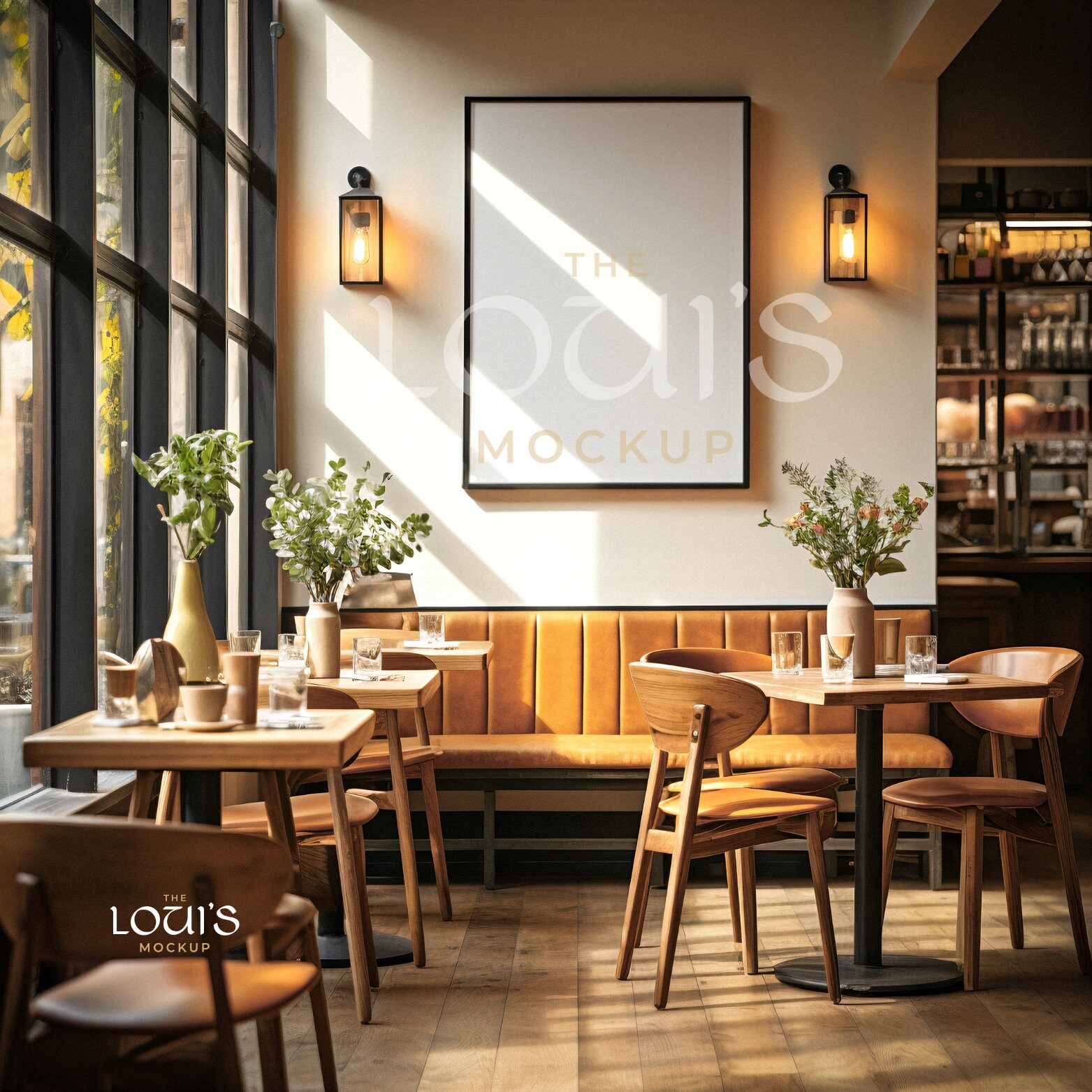 Cafe Wall Art Mockup Modern Restaurant Frame Mockup High - Etsy