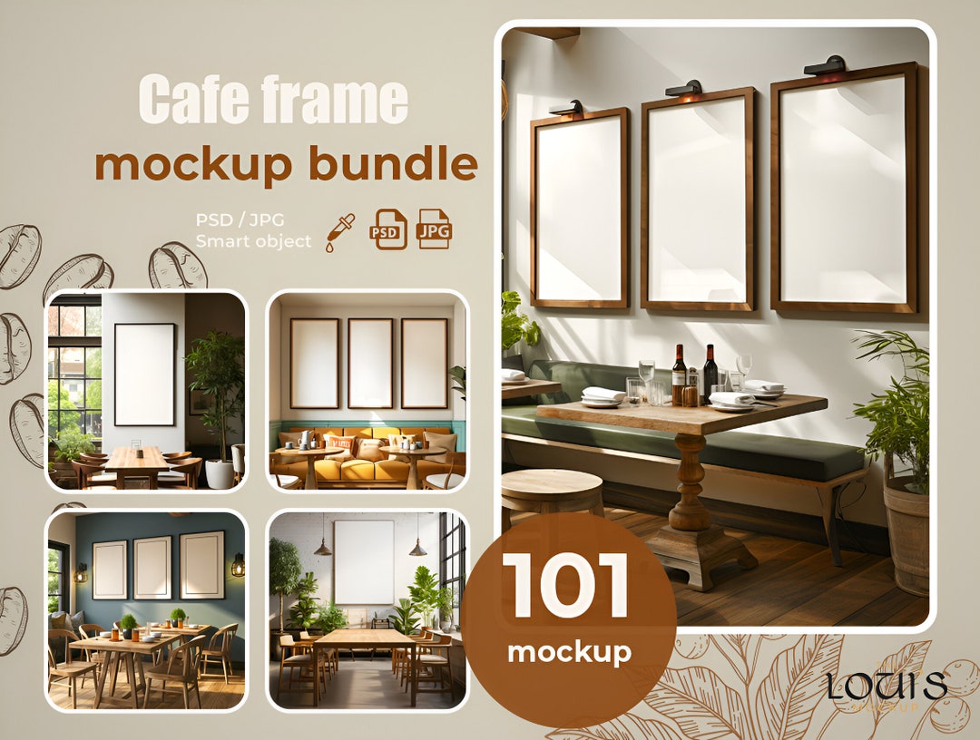 High Quality Cafe Wall Art Mockup, Minimalist Decor Wall Art Mockup ...