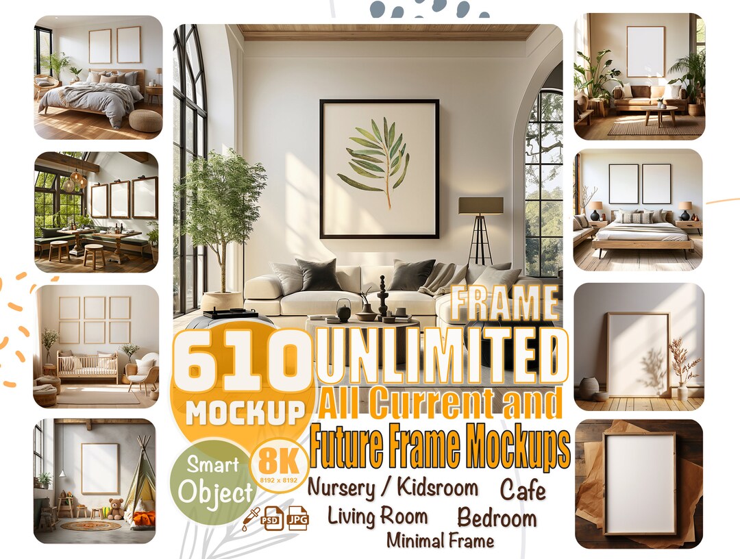 610 Unlimited Luxury PSD Frame Mockup Bundle, Mega Bundle Frame, High ...