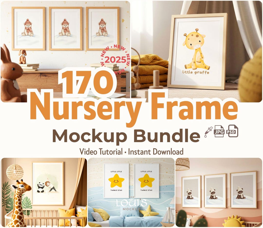 170 Frames Mockup PSD Bundle Set | Kids Room Frame Mockup Set | PSD Frames Bundle, Mega Bundle ...