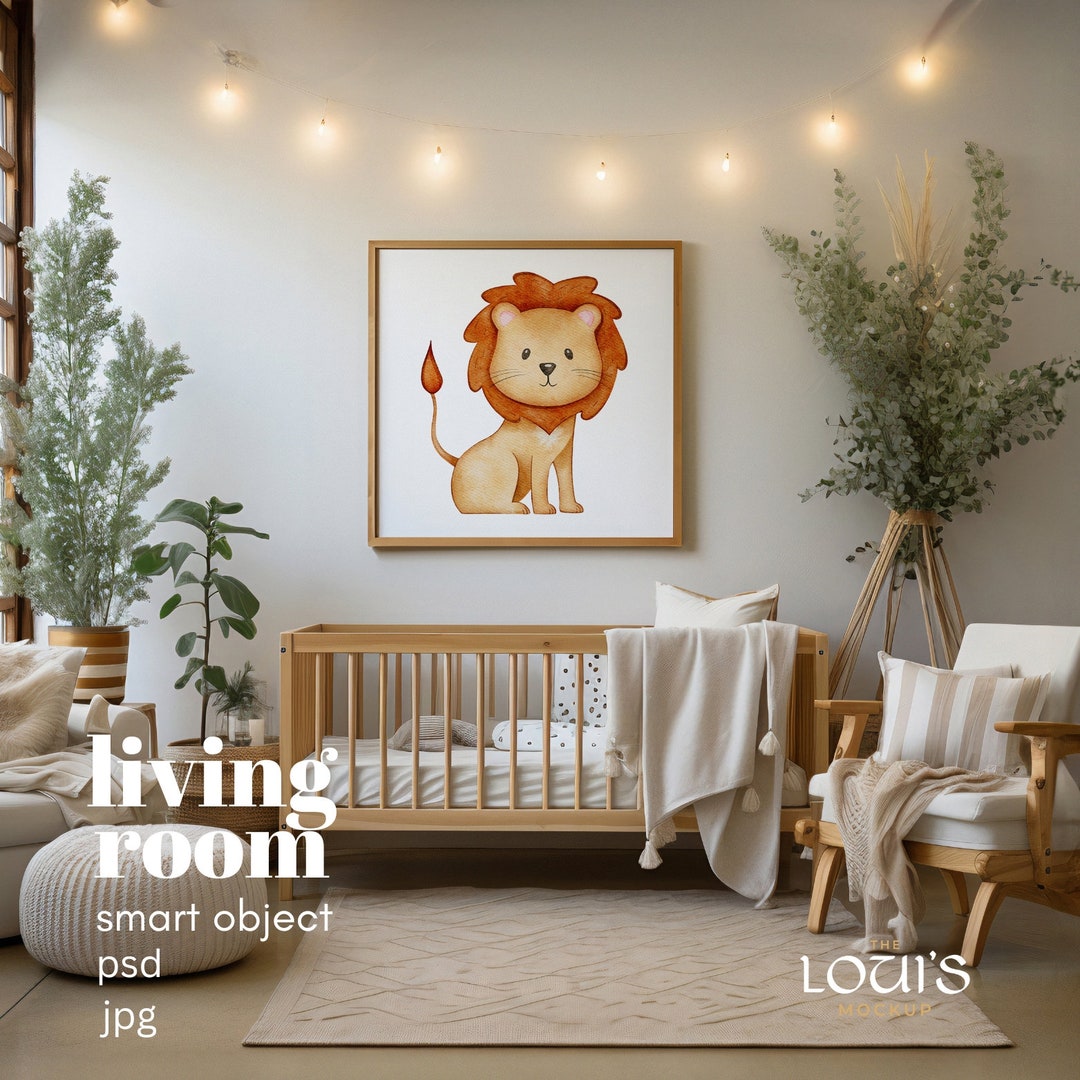 Boho Baby Room Frame Mockup, Modern Kids Room Wall Art Mockup, Boho ...