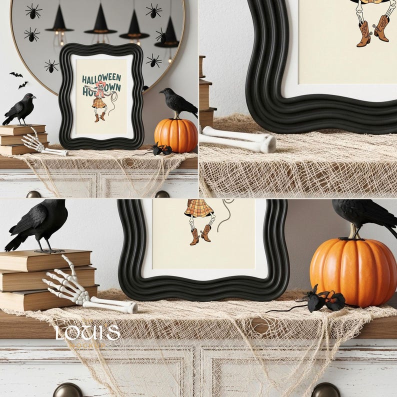 Halloween Frame Mockup Bundle 2025 | 12 Retro Wall Art PSD & JPG ...