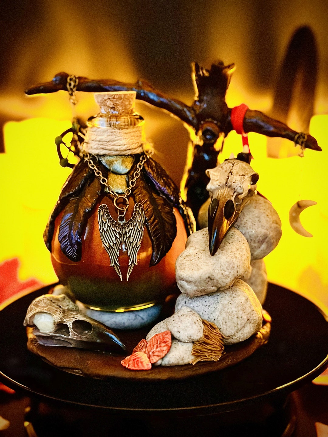 Raven Potion Bottle & Altar Potion Bottle Spell Bottle Raven Spirit ...