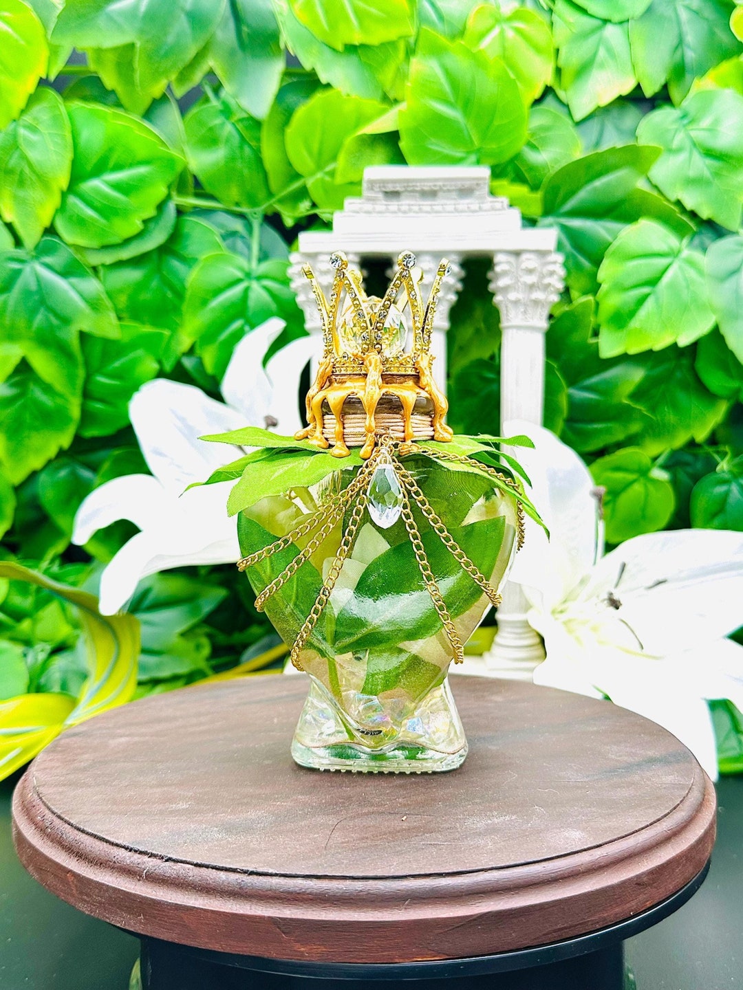 High FAE Potion Bottle: Royal Blooms, Gold Crown Accent Decor - Etsy