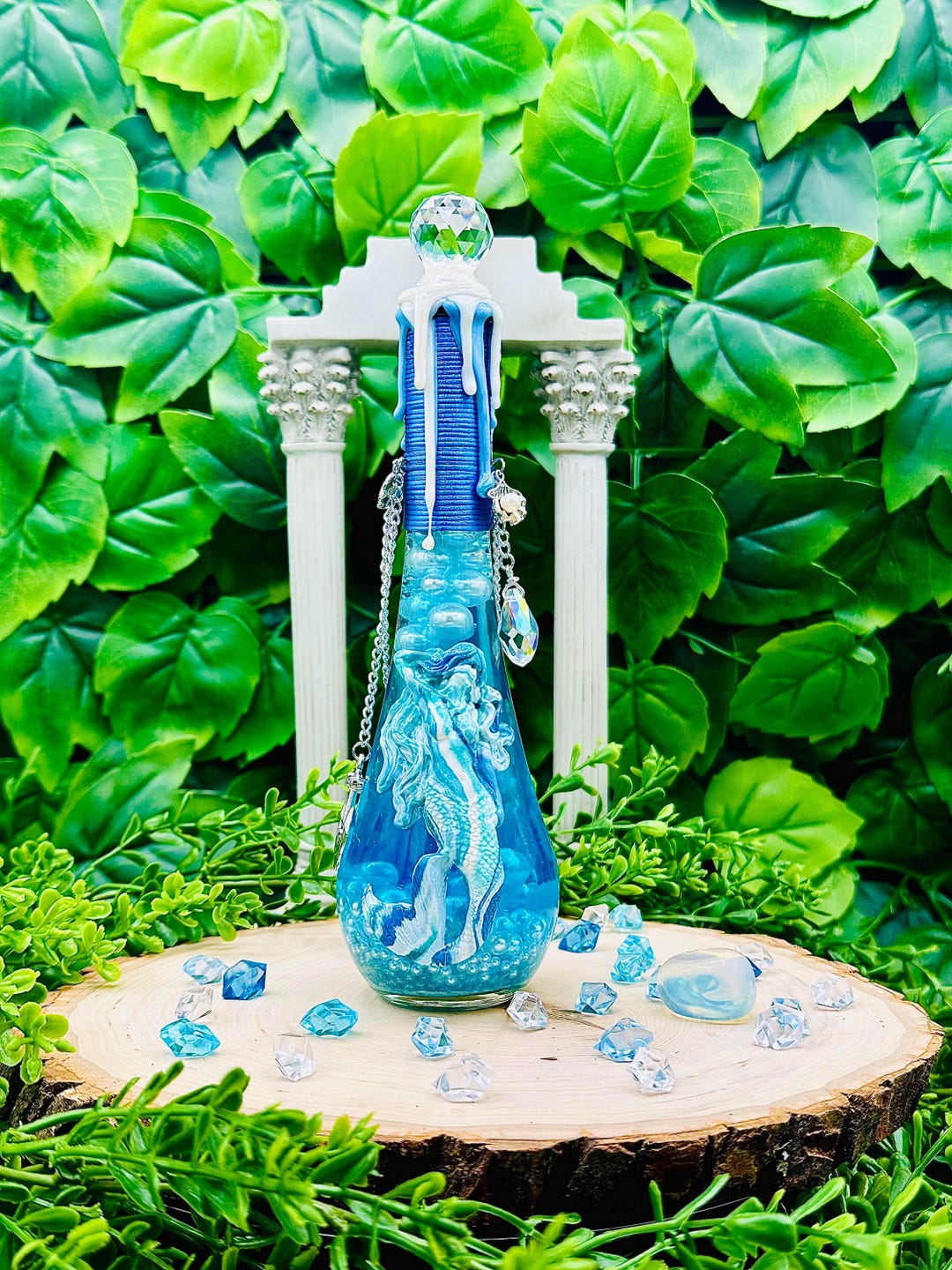 Mermaid's Breath Potion Bottle: Silver Charms & Teardrop Bottle - Etsy