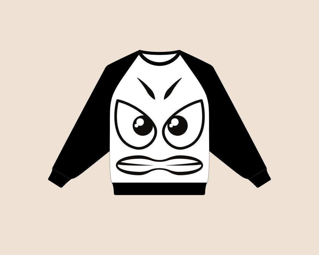 Angry Face Clothing and Material Print - Etsy