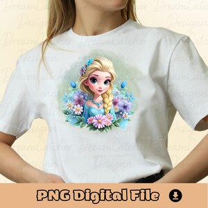 Princess Elsa Flower Design, Elsa Png Clipart, Frozen Png, Instant ...