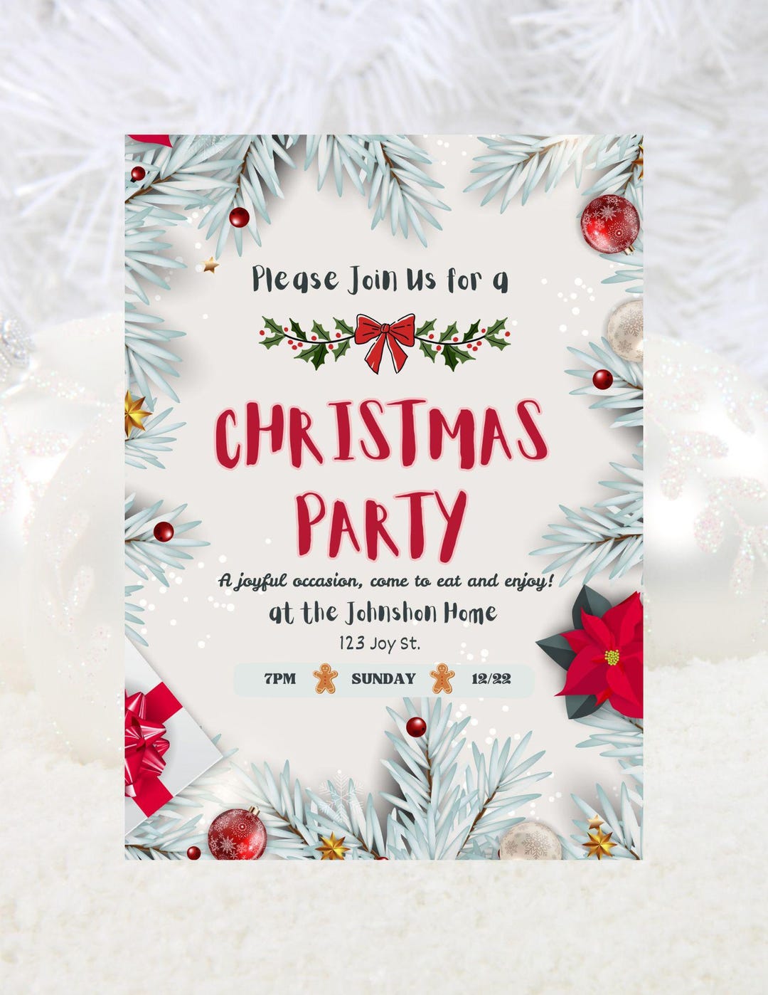 Printable Christmas Party Template Printable holiday Party Template ...
