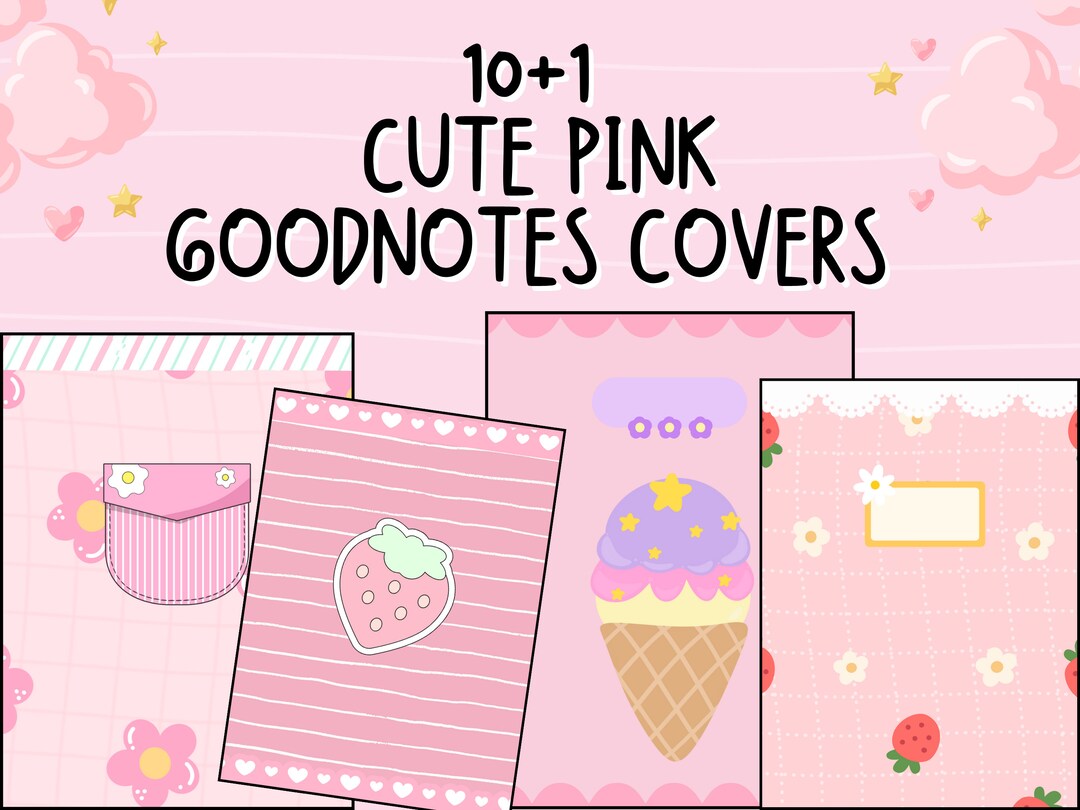 Kawaii Pink Digital Notebook Covers Digital Notebook Goodnotes Cover ...