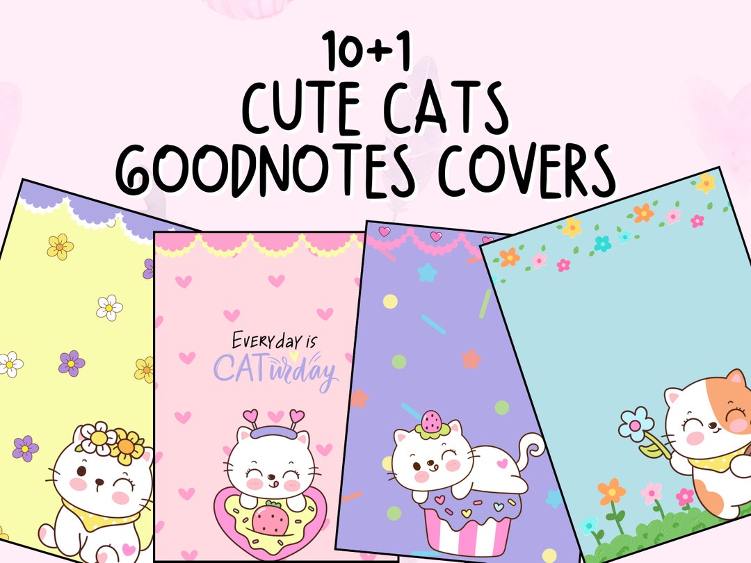 Cute Kawaii Digital Notebook Covers Digital Notebook Goodnotes Cover ...