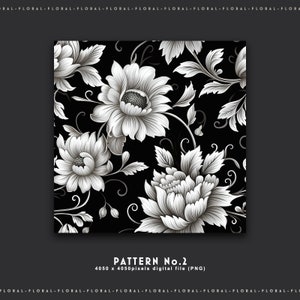 Black & White Seamless Pattern - Set of 4 - Digital Paper - Scrapbook ...
