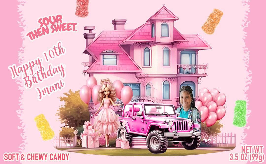 Barbie Themed Sour Patch Kids Box Candy Wrapper - Etsy