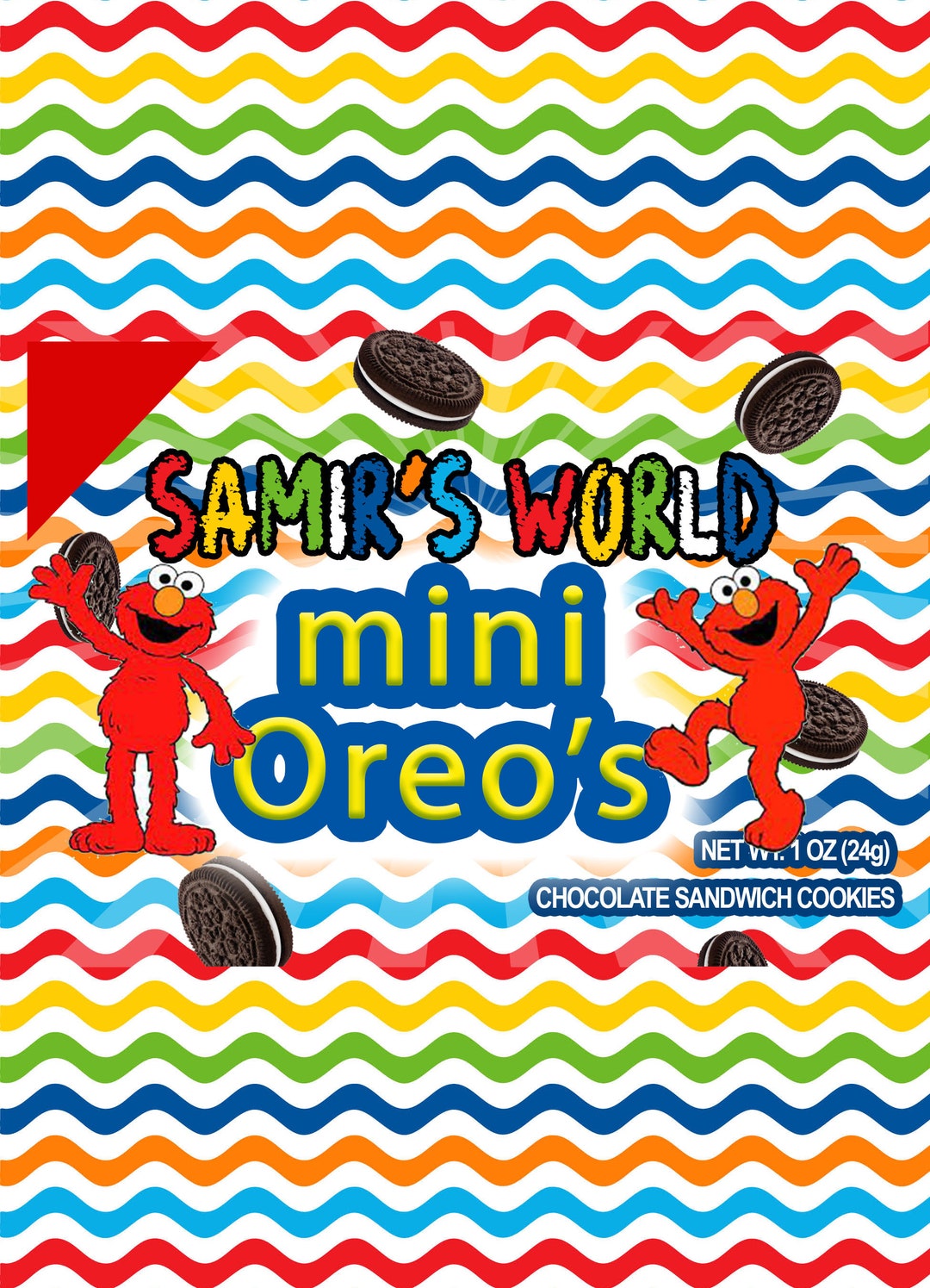 Elmo Mini Oreo Cookies Wrapper/ Digital File - Etsy