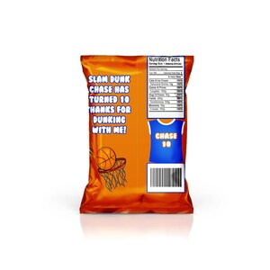 Basketball Theme Chip Bag Wrapper/ Digital File - Etsy