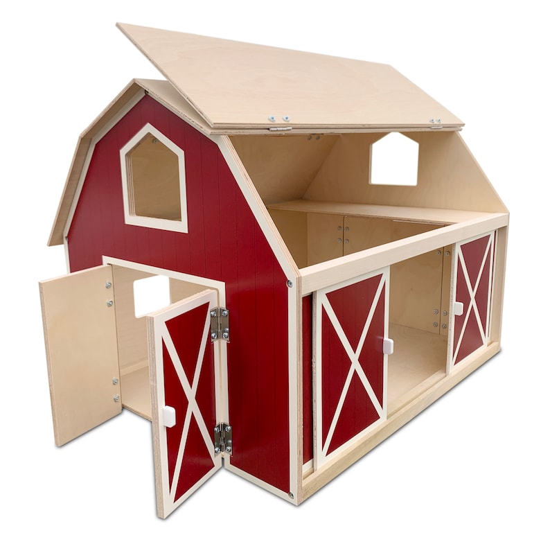 LARGE Made in USA Durable Wooden Toy Barn 18" X 18" X 24" - Etsy