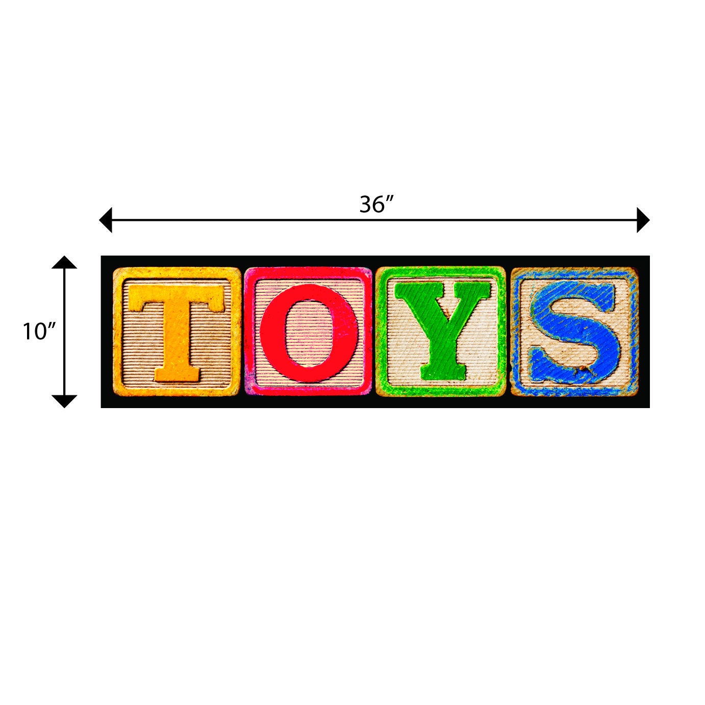 Blocks Toy Room Sign | Wallhanging | Toys | Poster | Picture | 36" X 10 ...