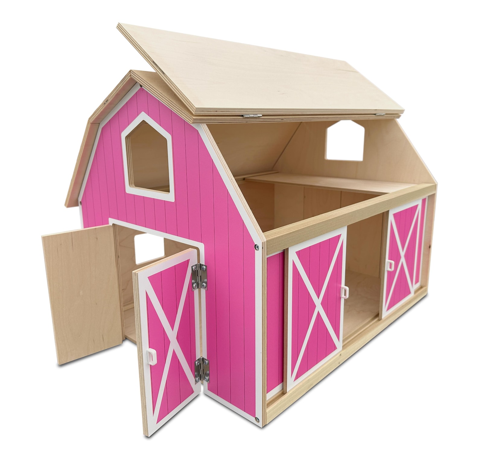 LARGE Made in USA Durable Wooden Toy Barn 18" X 18" X 24" - PINK - Etsy