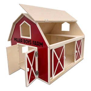 PERSONALIZED Made in USA Durable Wooden Toy Barn 18" X 18" X 24" - Etsy