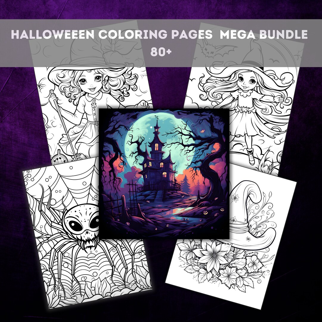 HALLOWEEN MEGA BUNDLE Coloring Pages, Coloring Book, Printable Coloring ...