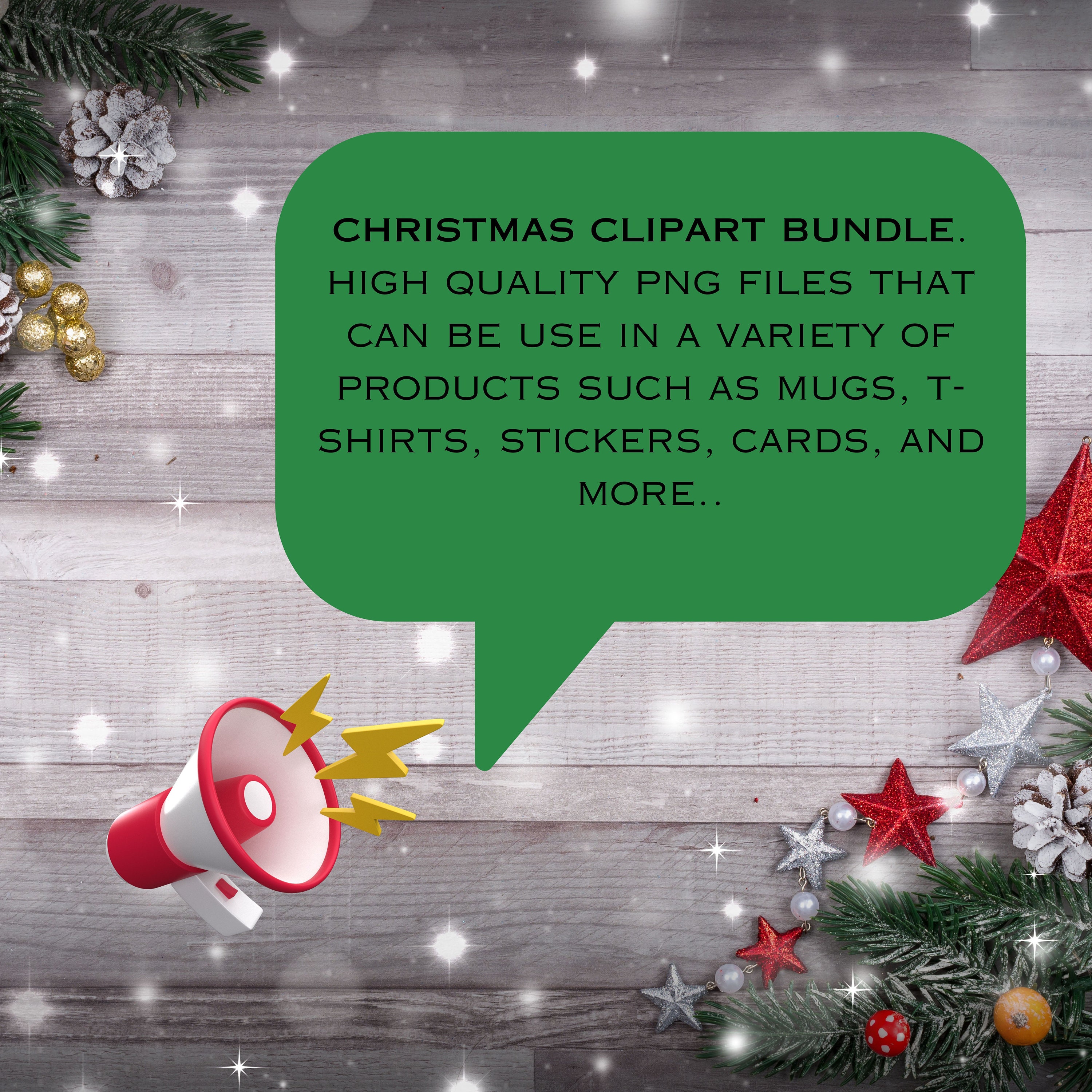 CHRISTMAS CLIPART BUNDLE, Clipart Bundle, 22 Png Files, Cute Christmas ...