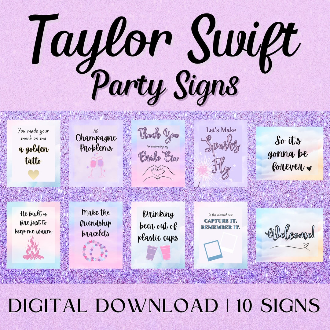 Taylor Swift Party Signs | Eras Party Décor | Eras Party | Taylor Swift ...