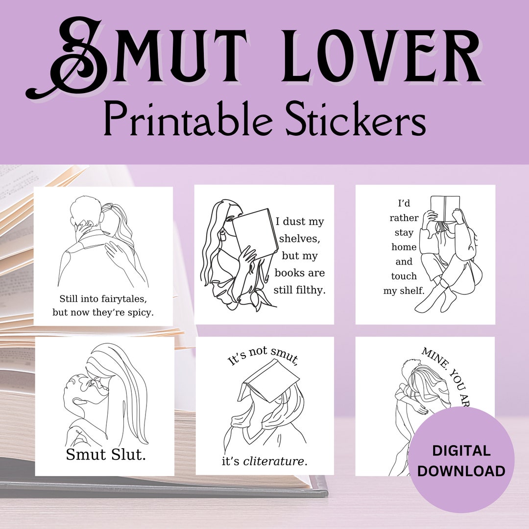 Smut Lover Printable Stickers Smut Reader Fantasy Reader Romantasy ...