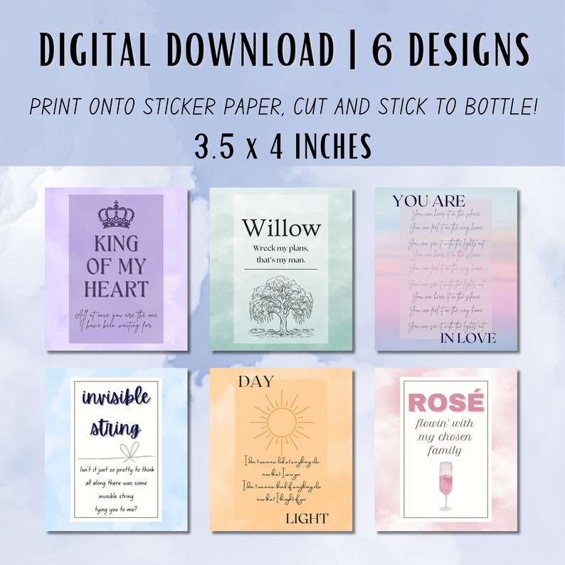 Taylor Swift Wine Bottle Labels | Eras Party Décor | Eras Party ...