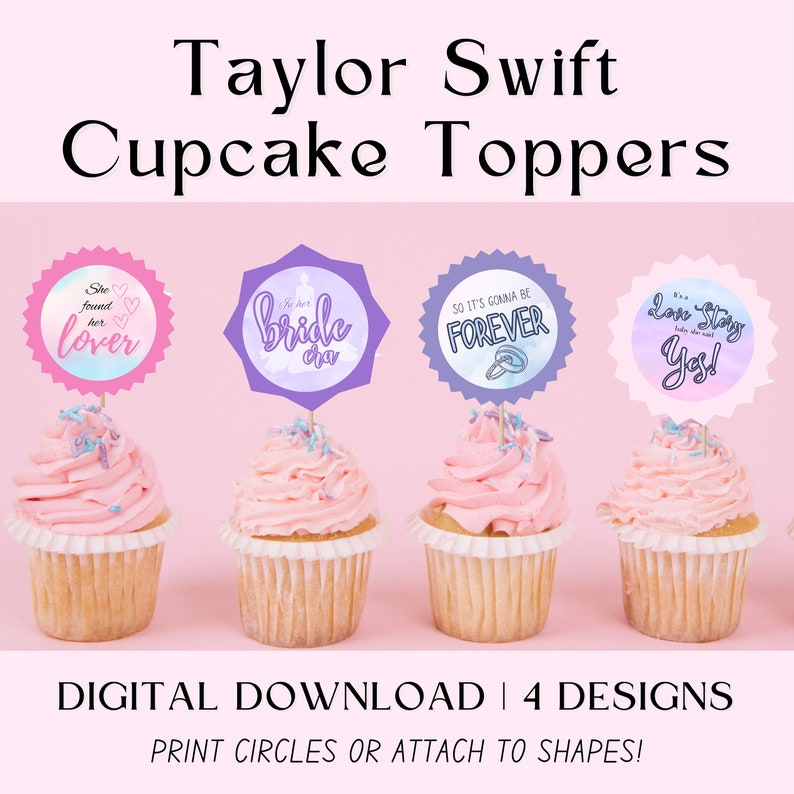 Taylor Swift Cupcake Toppers | Eras Party Décor | Eras Party | Taylor ...