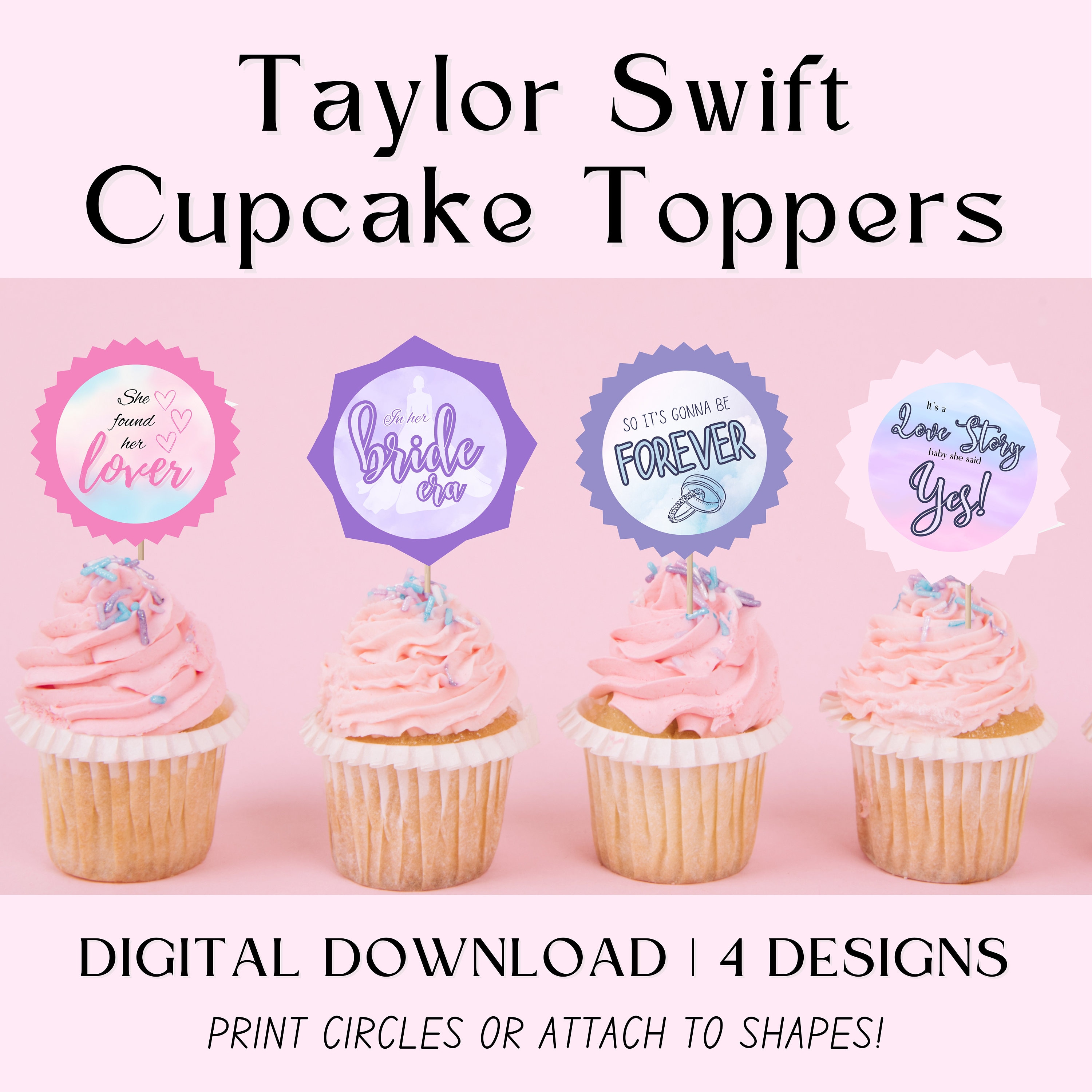 Taylor Swift Cupcake Toppers Eras Party Décor Eras Party Taylor Swift ...