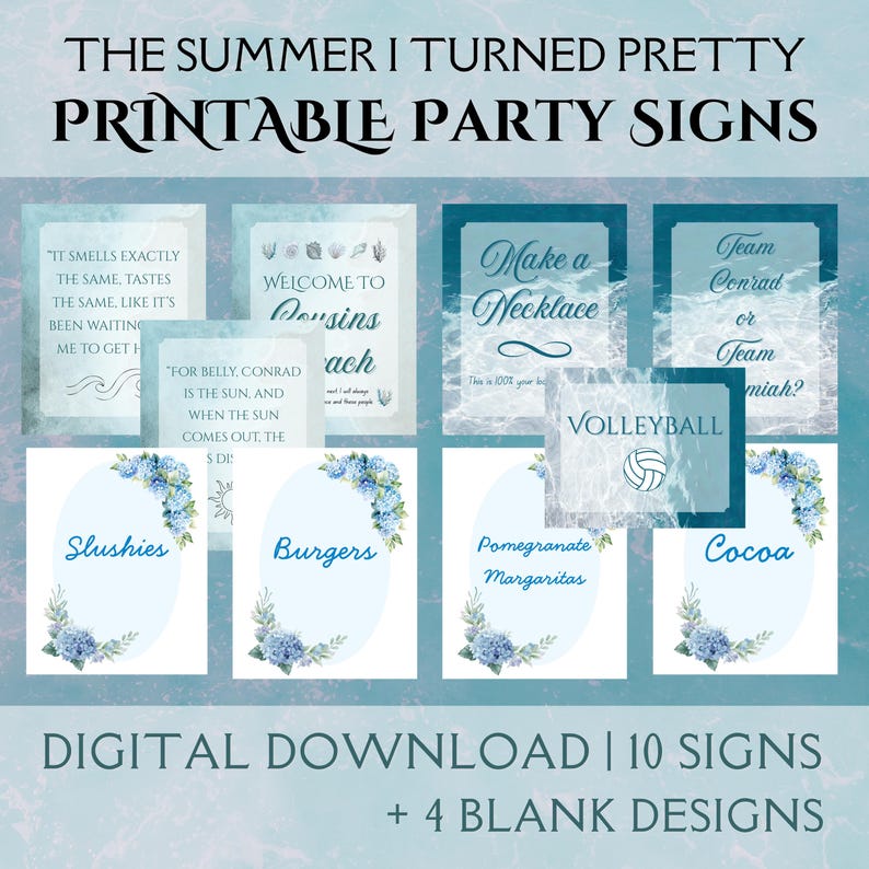 TSITP Party Signs | Printable TSITP Party Décor | the Summer I Turned ...