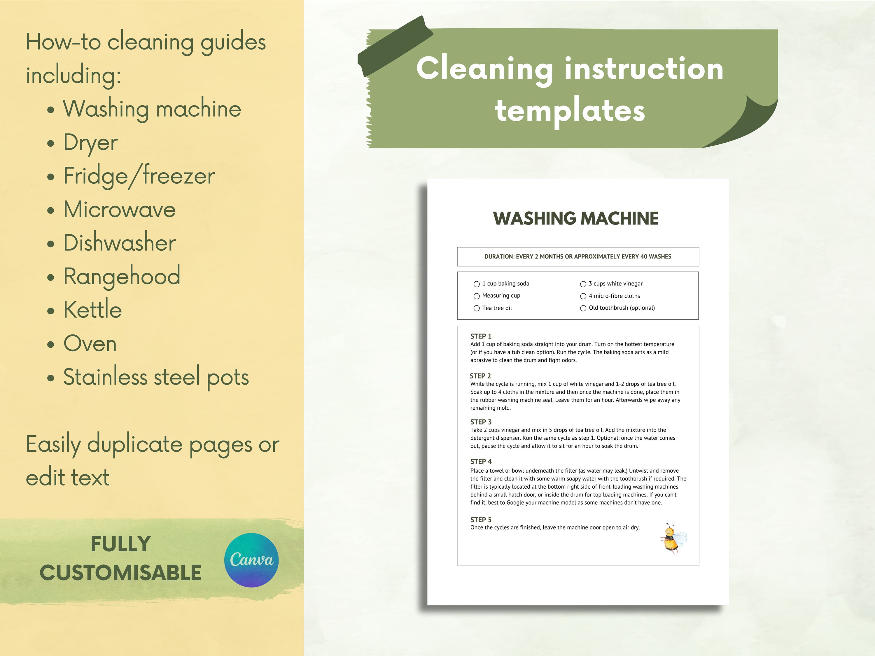 Editable and Printable Cleaning Planner Templates With - Etsy