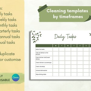 Editable and Printable Cleaning Planner, Templates With Cleaning ...