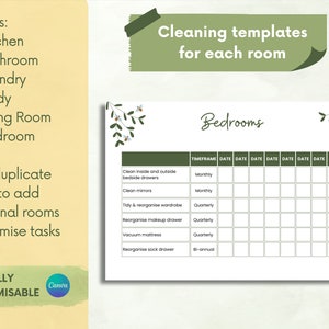 Editable and Printable Cleaning Planner, Templates With Cleaning ...